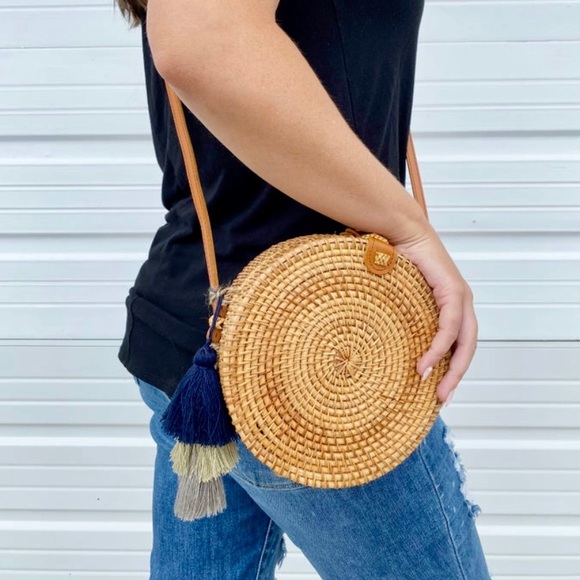 MadeTerra | Bags | New Round Rattan Crossbody | Poshmark